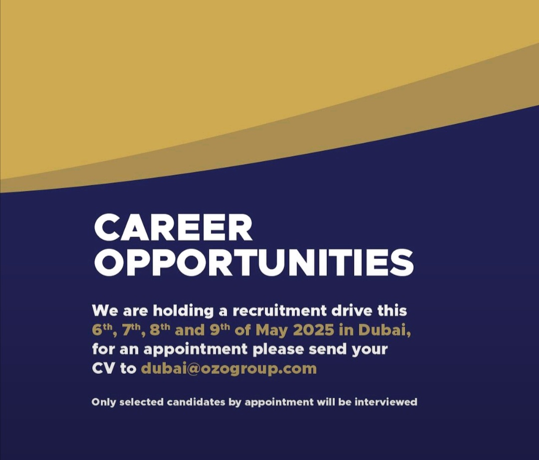 Ozo Group Walk in Interview in Dubai 2025: Dates, Venues, and Key Details