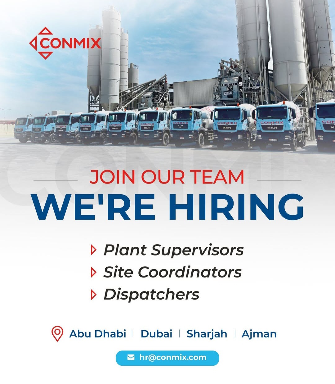 Conmix vacancy in UAE 2025